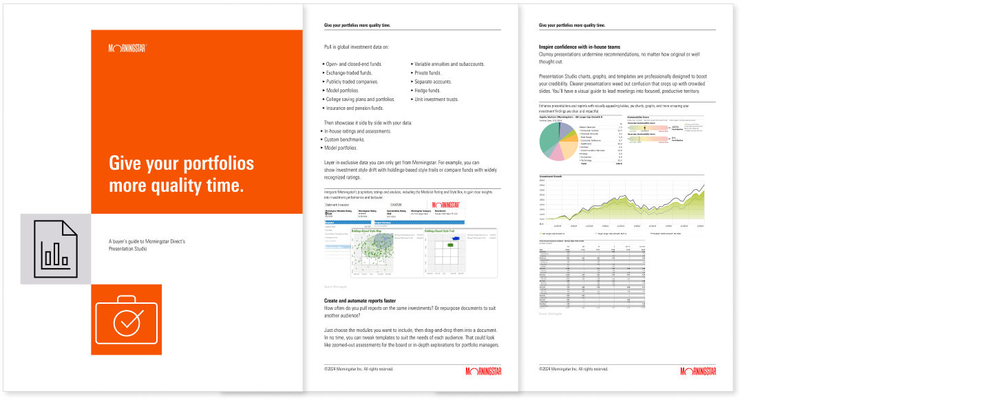 Product Guide | Morningstar Direct’s Presentation Studio | Morningstar